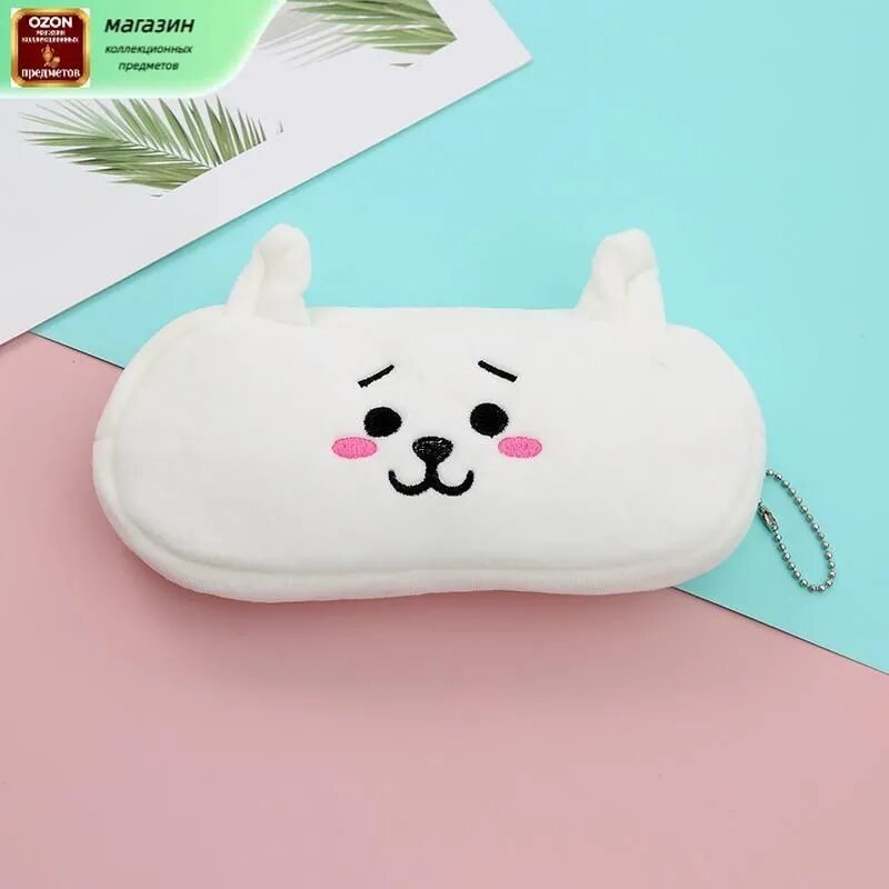 Милый пенал BTS cartoon animals плюшевый меховой для канцелярии подарок ARMY