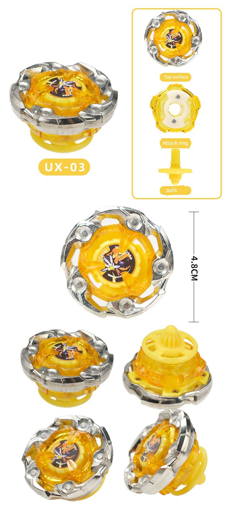 SB X Generation UX Series Изготовленный из сплава вращающийся топ, модель UX-03, оригинальный цвет, один топ для битвы