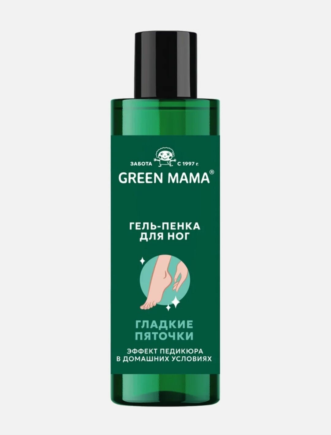 Гель-пенка для ног GREEN MAMA гладкие пяточки