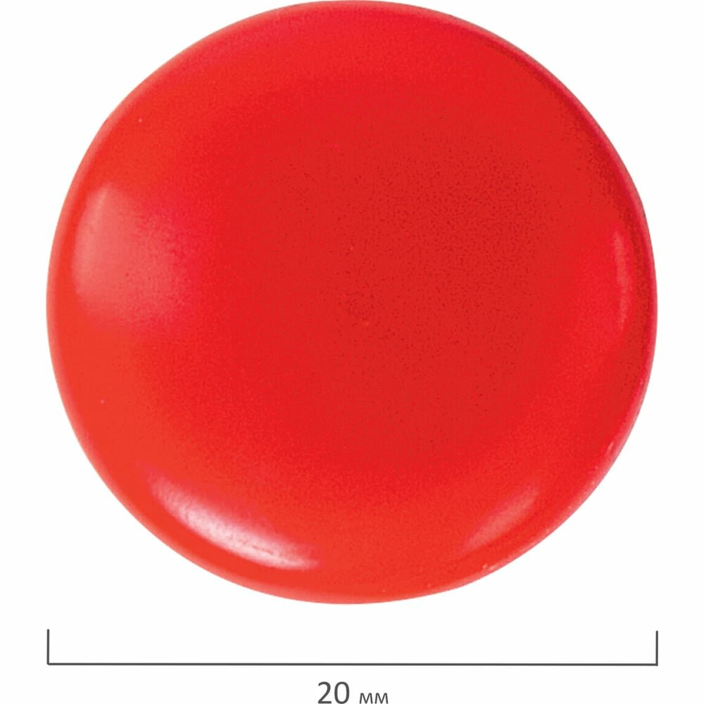 Магниты BRAUBERG малого диаметра 20 мм набор 6 шт ассорти STANDARD упаковка 24 шт 237469 — фото 1