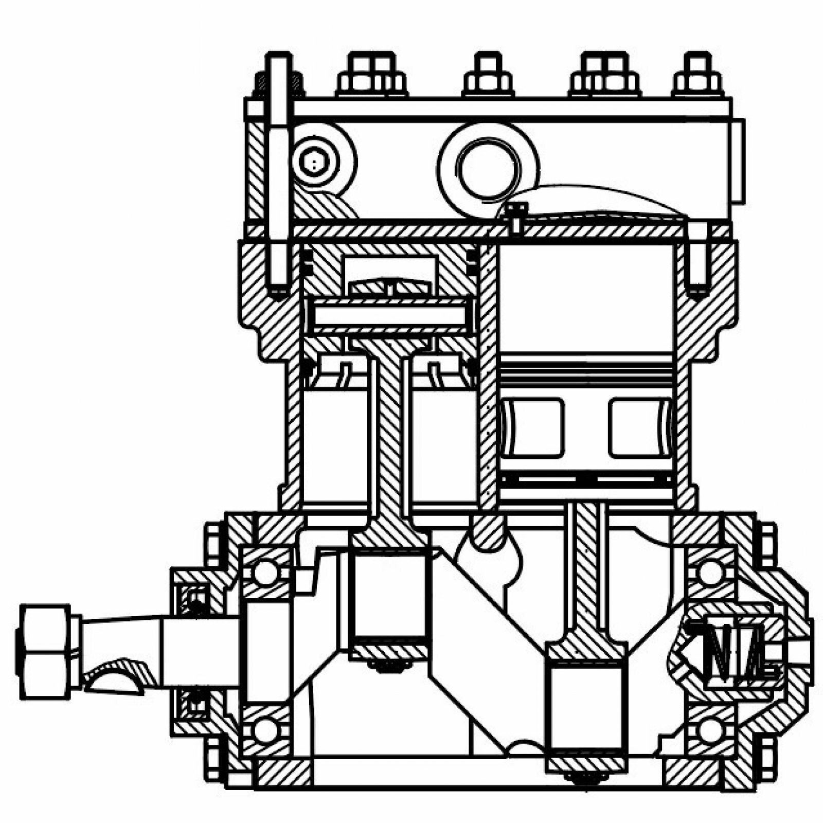 Компрессор воздушный, для МАЗ с двигателем ЯМЗ-7511 oem 161350901220, 5336350901210 арт LAC1202