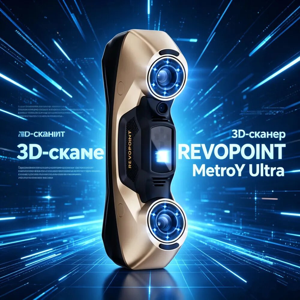Главный REVOPOINT MetroY Ultra Ручной 3D-сканер, Пять цветов Blu-ray, разрешение одного кадра 0,015 мм, совместимость с Windows/macOS(Стандартная версия)