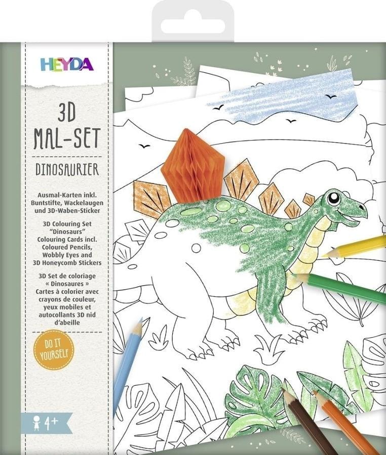 Набор для рисования, росписи Heyda объёмная раскраска "Динозавры", 19,5 x 21 см