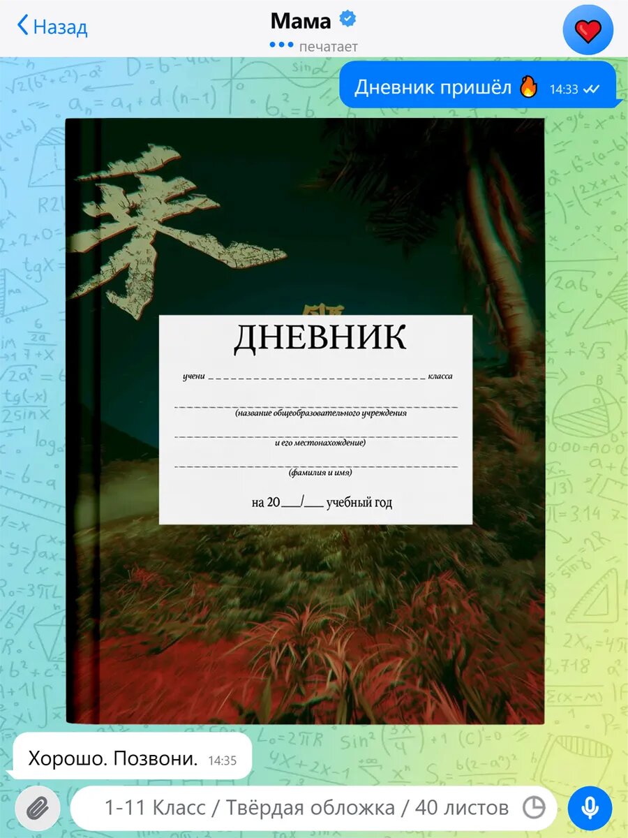 Школьный дневник с принтом Роблокс