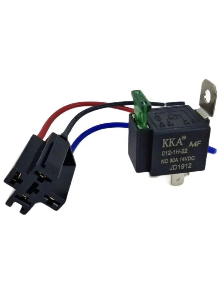 Реле 12V 30А 4-х контактное с предохранителем и колодкой