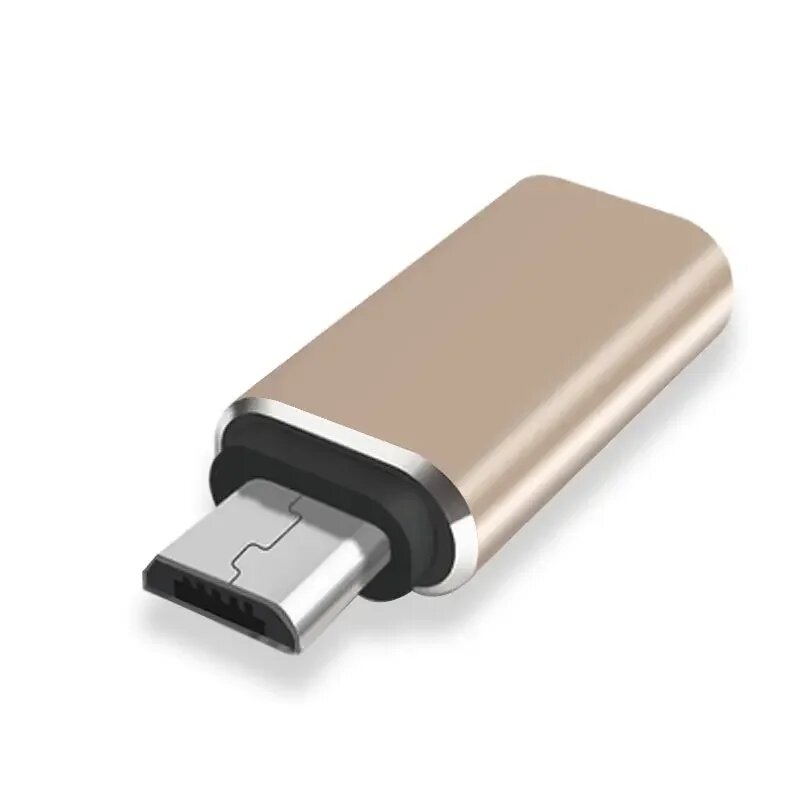 Адаптер USB-C - Micro USB, Gold, Бежевый