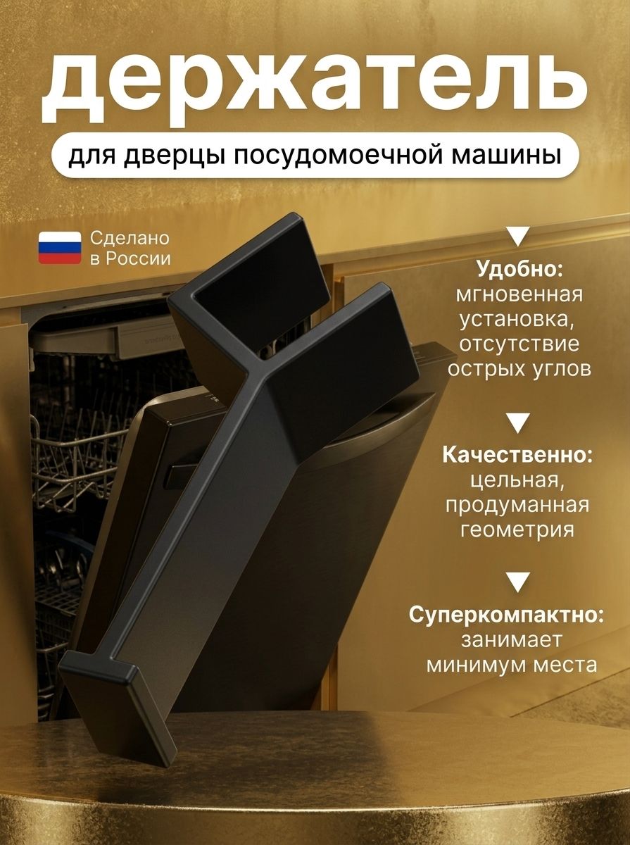 Держатель для дверцы посудомоечной машины Черный