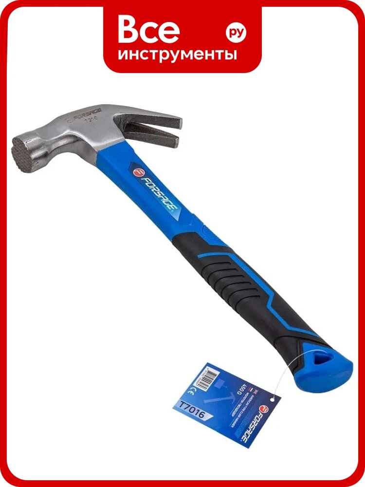 Молоток-гвоздодер с магнитным держателем гвоздя Forsage 450гр. F-T7016(56619)