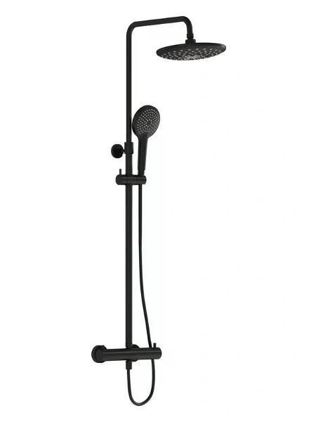Душевая система VitrA Aquaheat(Аквахит) A4720536EXP с термостатическим смесителем и ручным душем матовая черная латунь