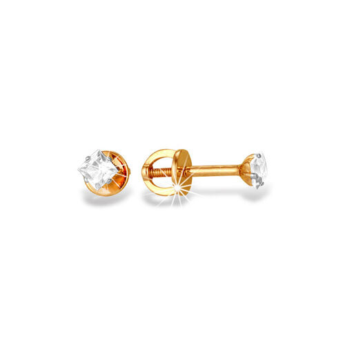 Серьги золото, 585 проба, гранат