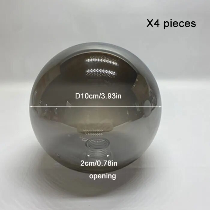Стеклянный абажур G9, серый, D10cm, 4шт