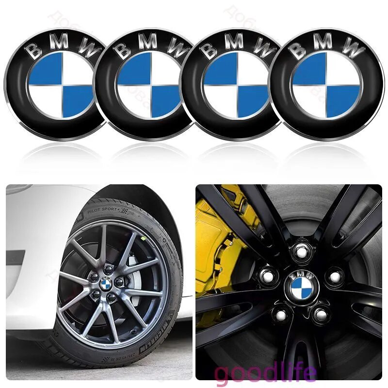 4 штуки БМВ (BMW) автомобильных колпачков для ступиц диаметром 56 мм
