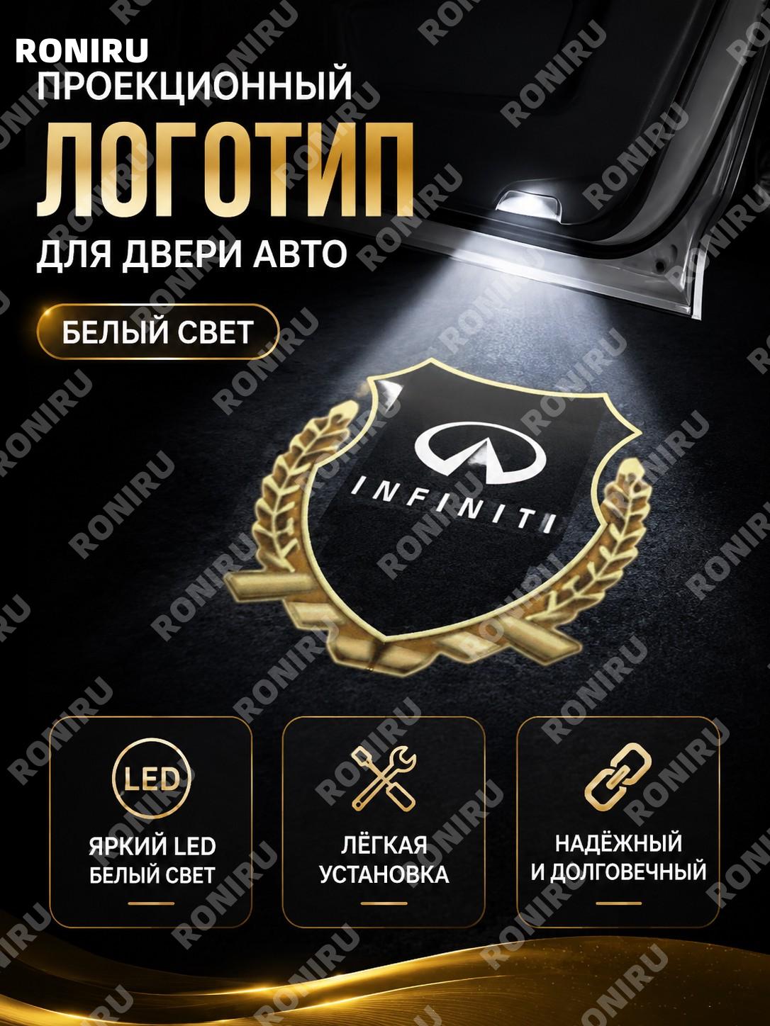 LED лампа проекции на дверь автомобиля с логотипом «Колос» белая, световой проектор для дверей стильный аксессуар