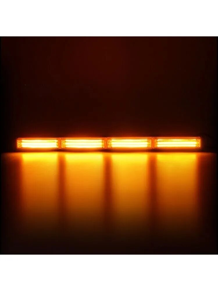 Проблесковая балка мигалка оранжевая на спецтехнику / led стробоскоп на крышу авто 12/24v 44CM