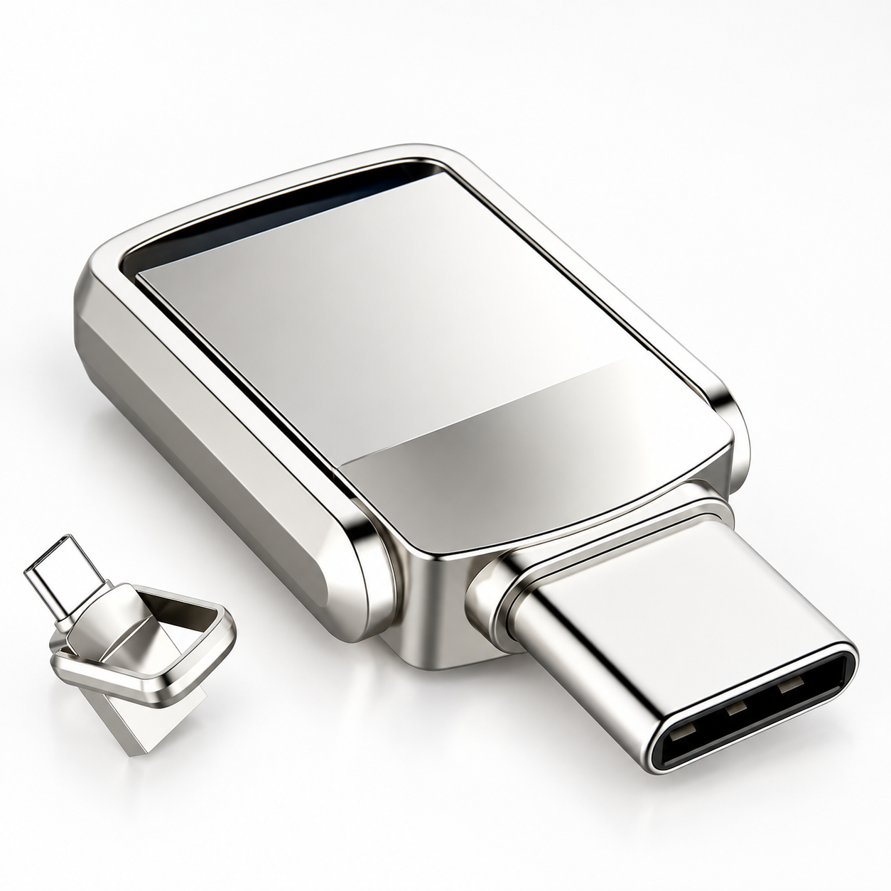 USB-накопитель Type-C 2ТБ, OTG (Цвет товара: серебристый)