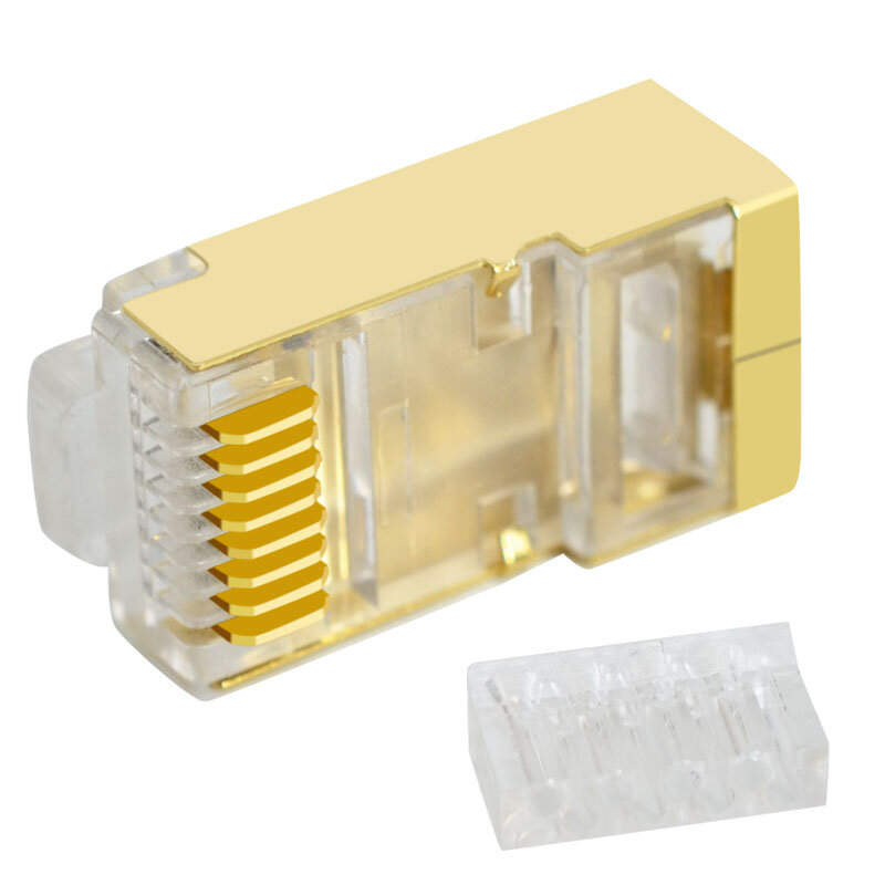 LIJIA LJ-P625 CAT6 экранированный двухкомпонентный кристаллический головка RJ45 золотые контакты антиинтерференция 50