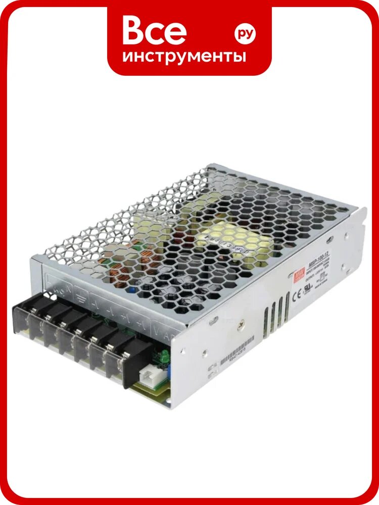 Блок питания в кожухе на шасси MEAN WELL MSP-100-12 с коррекцией мощности, дистанционным управлением, усиленная изоляция, низкий ток утечки, для медицинских устройств E 1083763