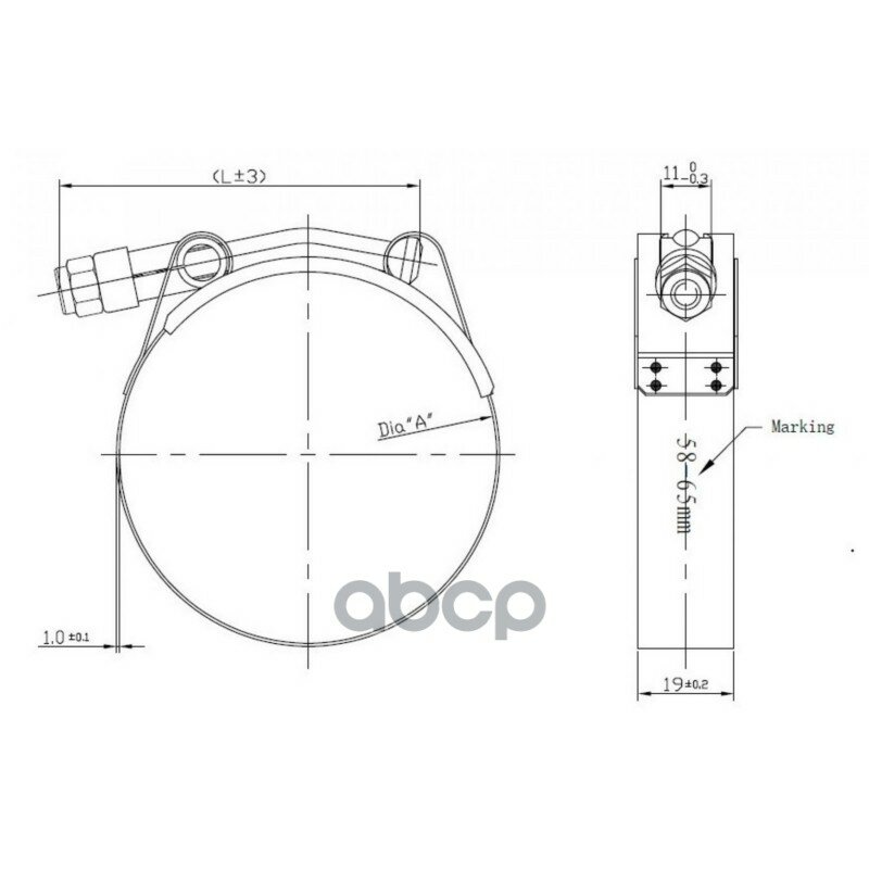 Хомут глушителя силовой T-Bolt D=76-84 мм (нержавеющая сталь) Trialli арт. TB7684SS