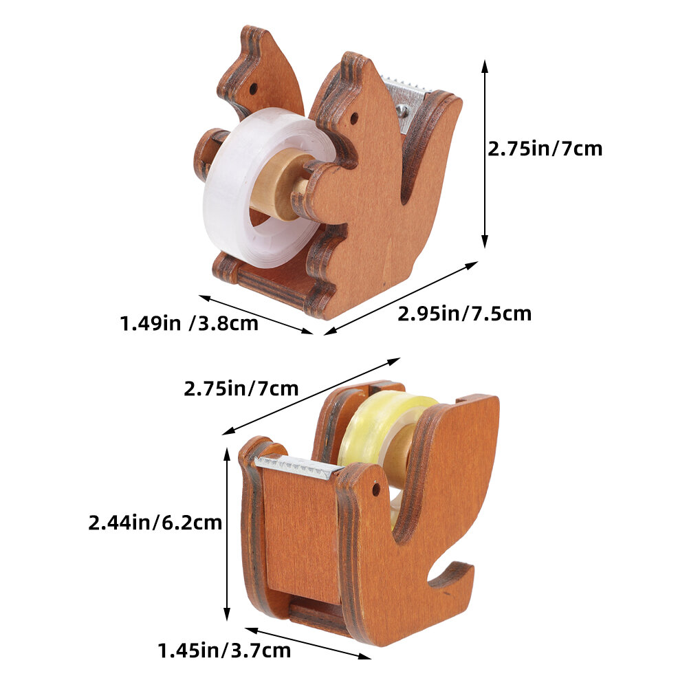 Диспенсер Для Скотча Из Дерева Коричневый 2 Штуки 7.00X6.20X3.70Cm
