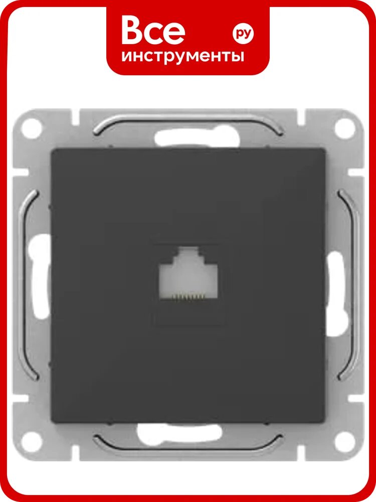 Механизм розетки EKF Эпика RJ45 (cat6), чёрный UP1-SOB-RJ45-6