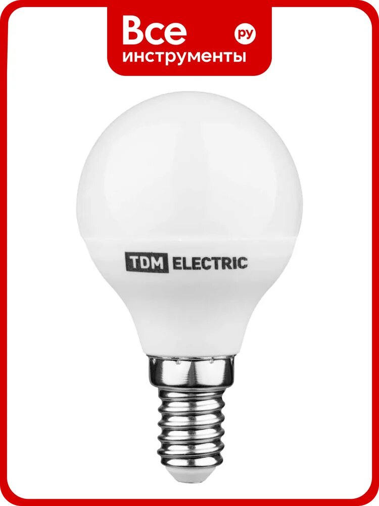 Светодиодная лампа TDM ELECTRIC FG45-6 Вт-230 В-4000 К–E14 "Лампа-ДИММЕР" SQ0340-0200