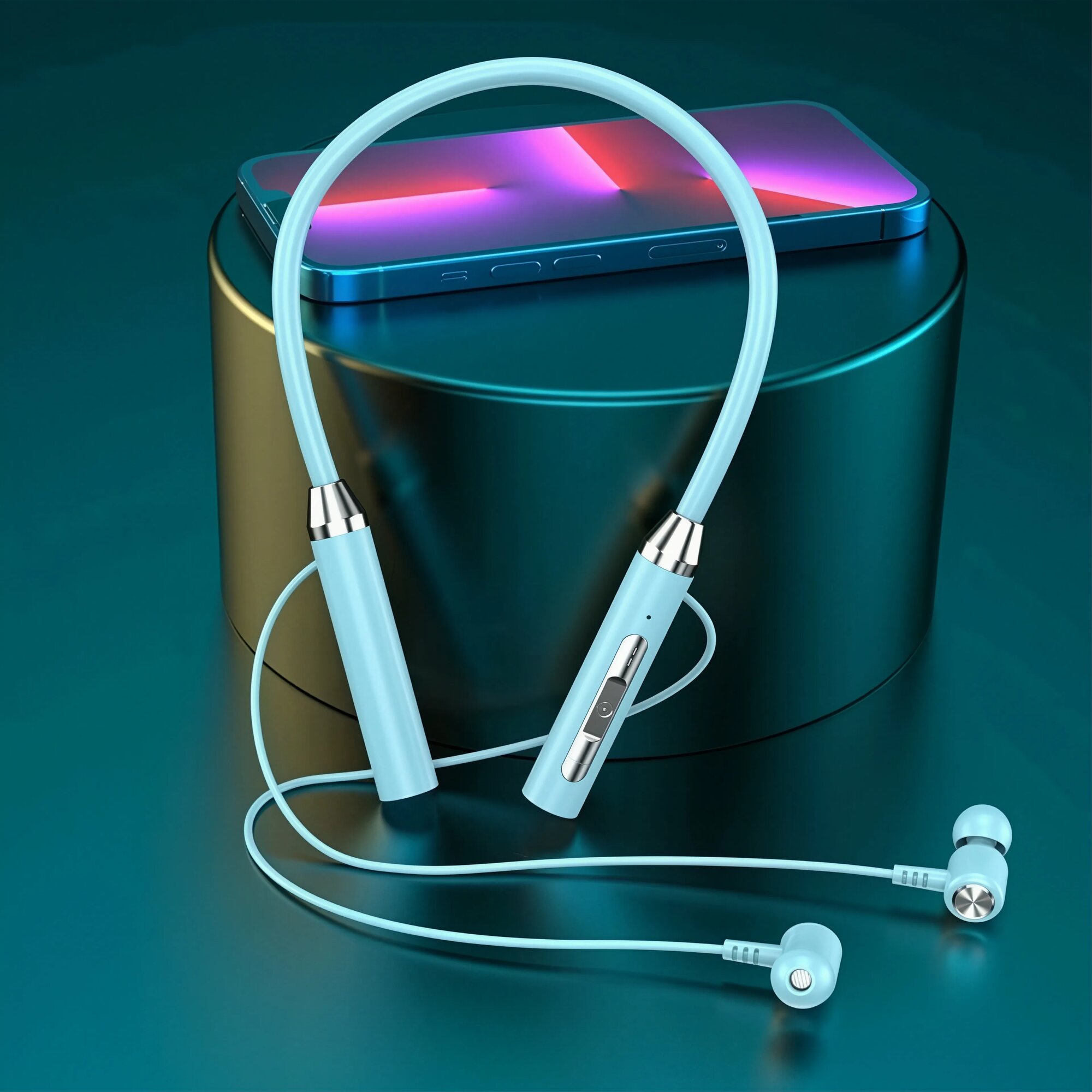 Беспроводные наушники Bluetooth 5.2 на шею, спортивные, 8ч работы, для Android и iOS