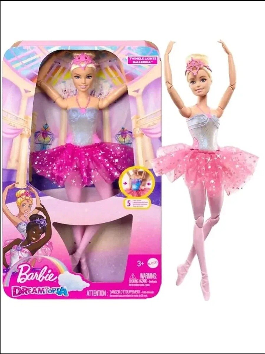 Кукла Barbie DREAMTOPIA - Барби Балерина Magic Lights Doll Blonde HLC25
