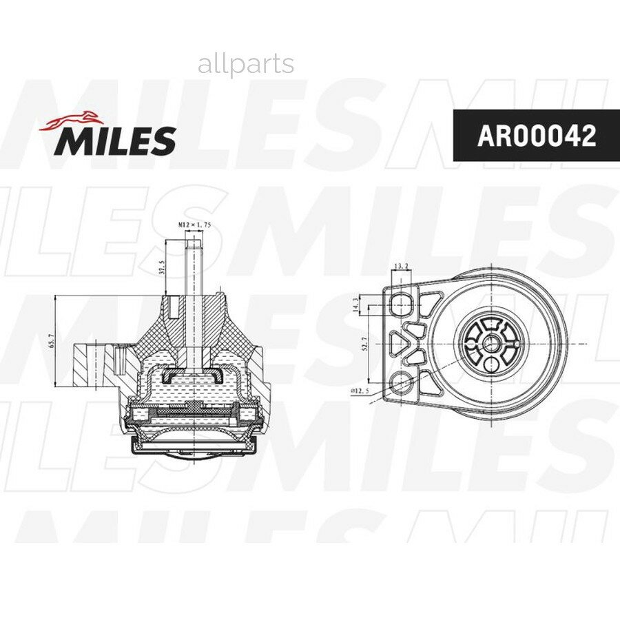 MILES AR00042 Опора двигателя FORD FOCUS 1.6-2.0 98-04 прав.
