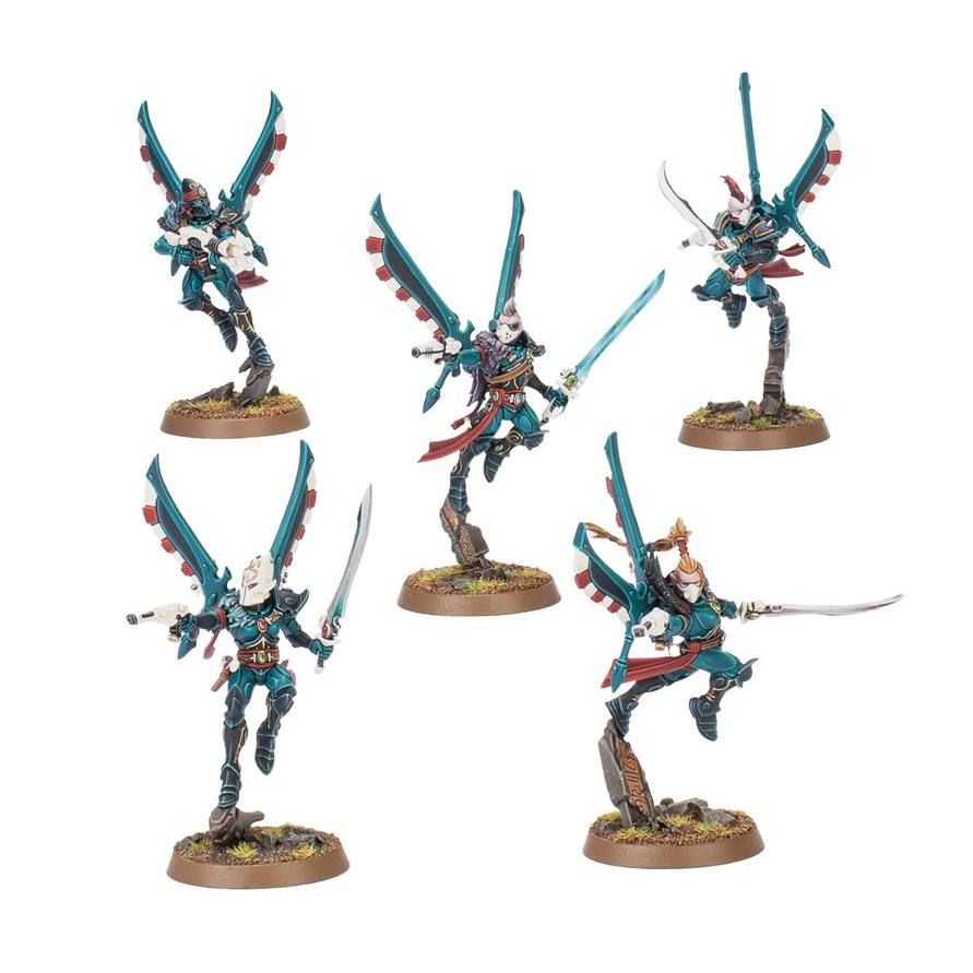 Фигура "Корсарские Небесные Разорители" Эльдаров (Смола, Литье) / Aeldari Corsair Skyreavers (Resin, Cast)