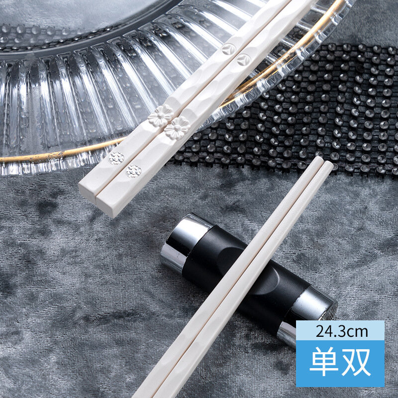 Yousheng Meidi Двойной Шихуй Серебристо-Белый сплав Палочки для еды Итальянский стиль Простые палочки для еды Прямая