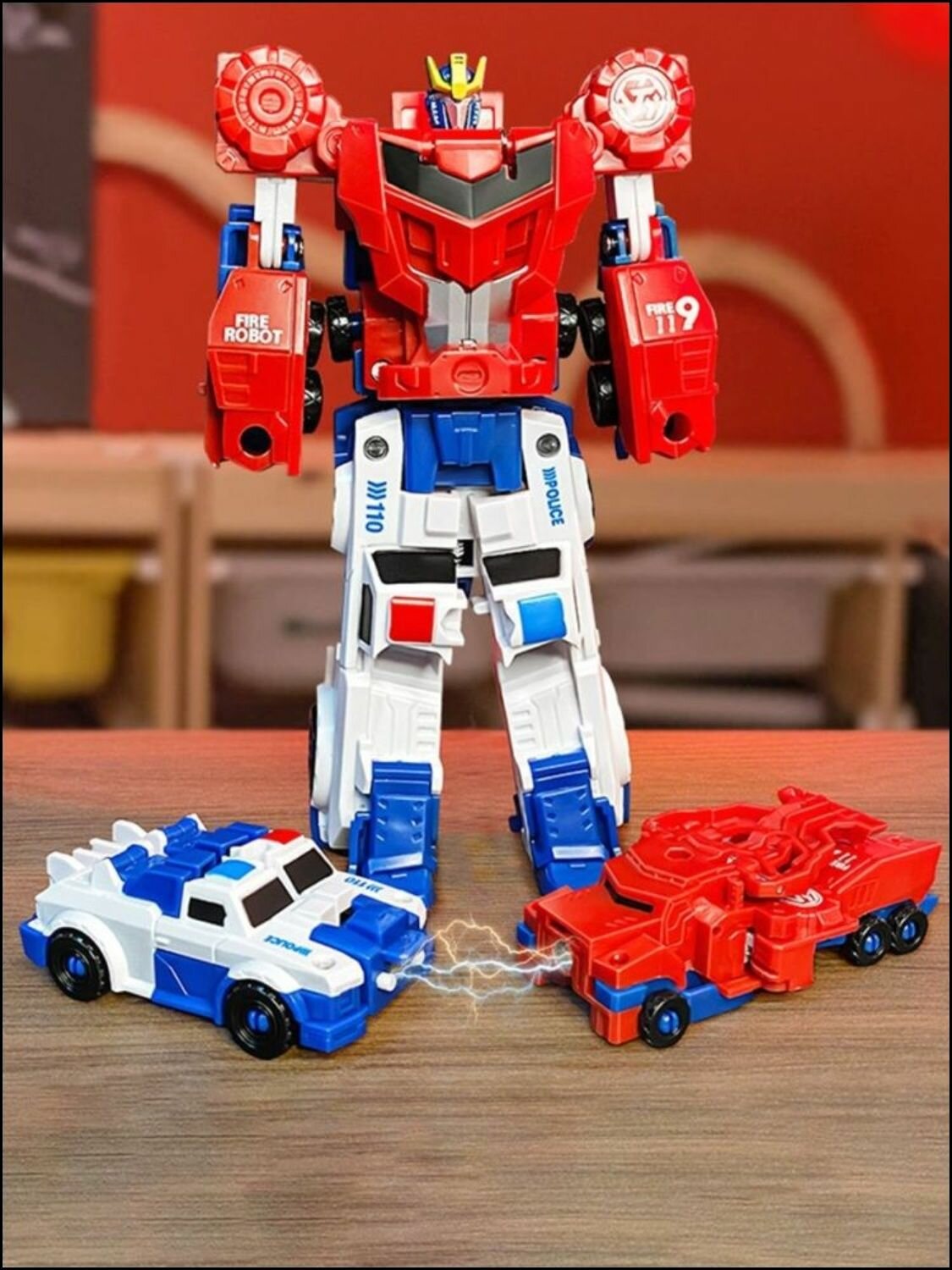 Роботы трансформеры полицейскую машину и пожарную машину