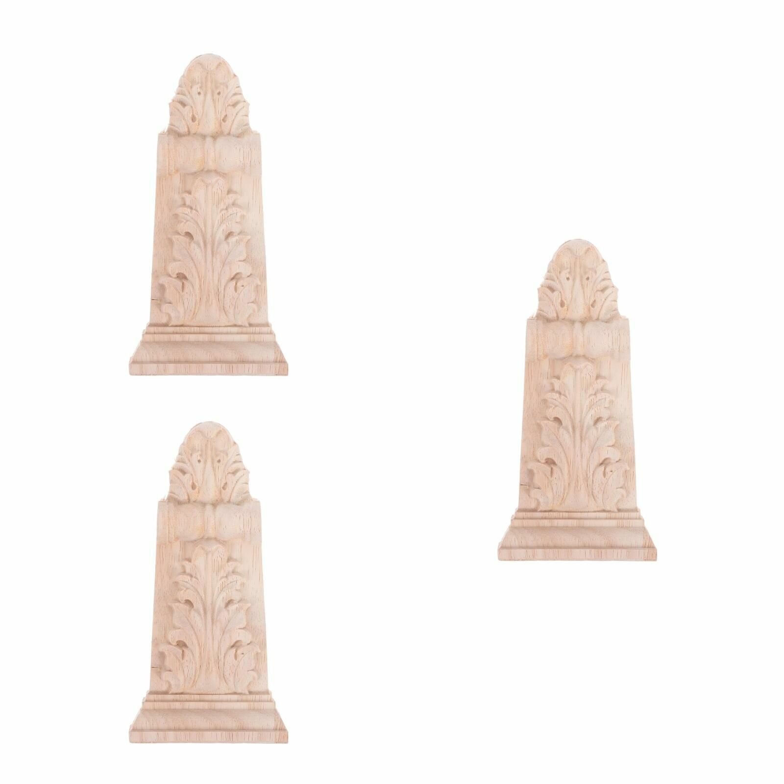 Солидные резные деревянные колонны с цветочными элементами для декорирования дома, комплект из 3 штук