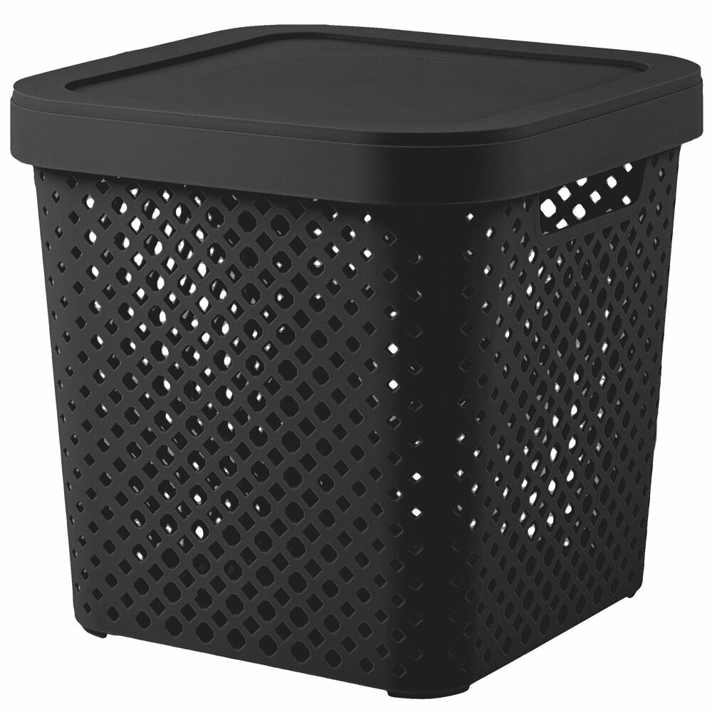 Корзина для хранения 20л с крышкой "Black"