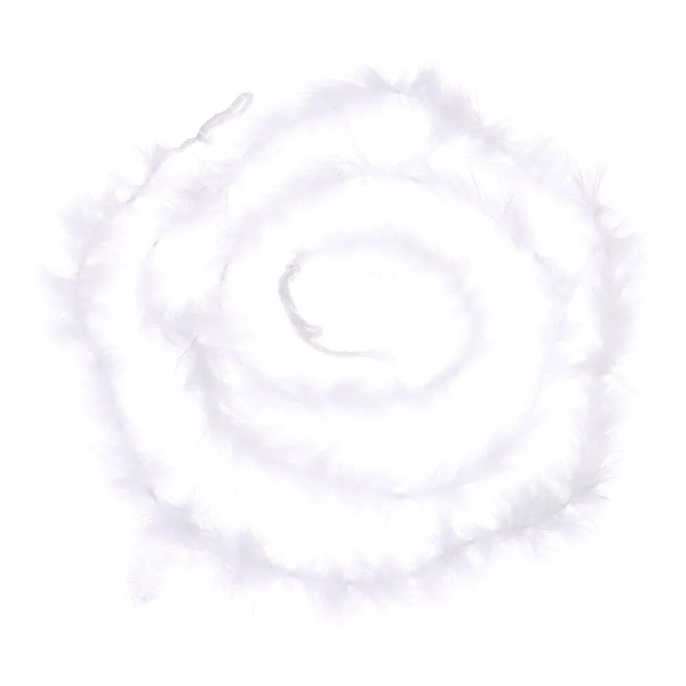 Лента из перьев 2 м белая Белый, white