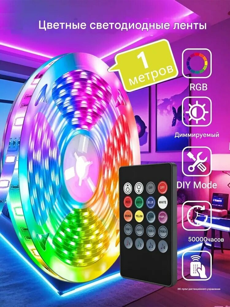 Светодиодная лента, IP26, Светло-розовый, 1 шт