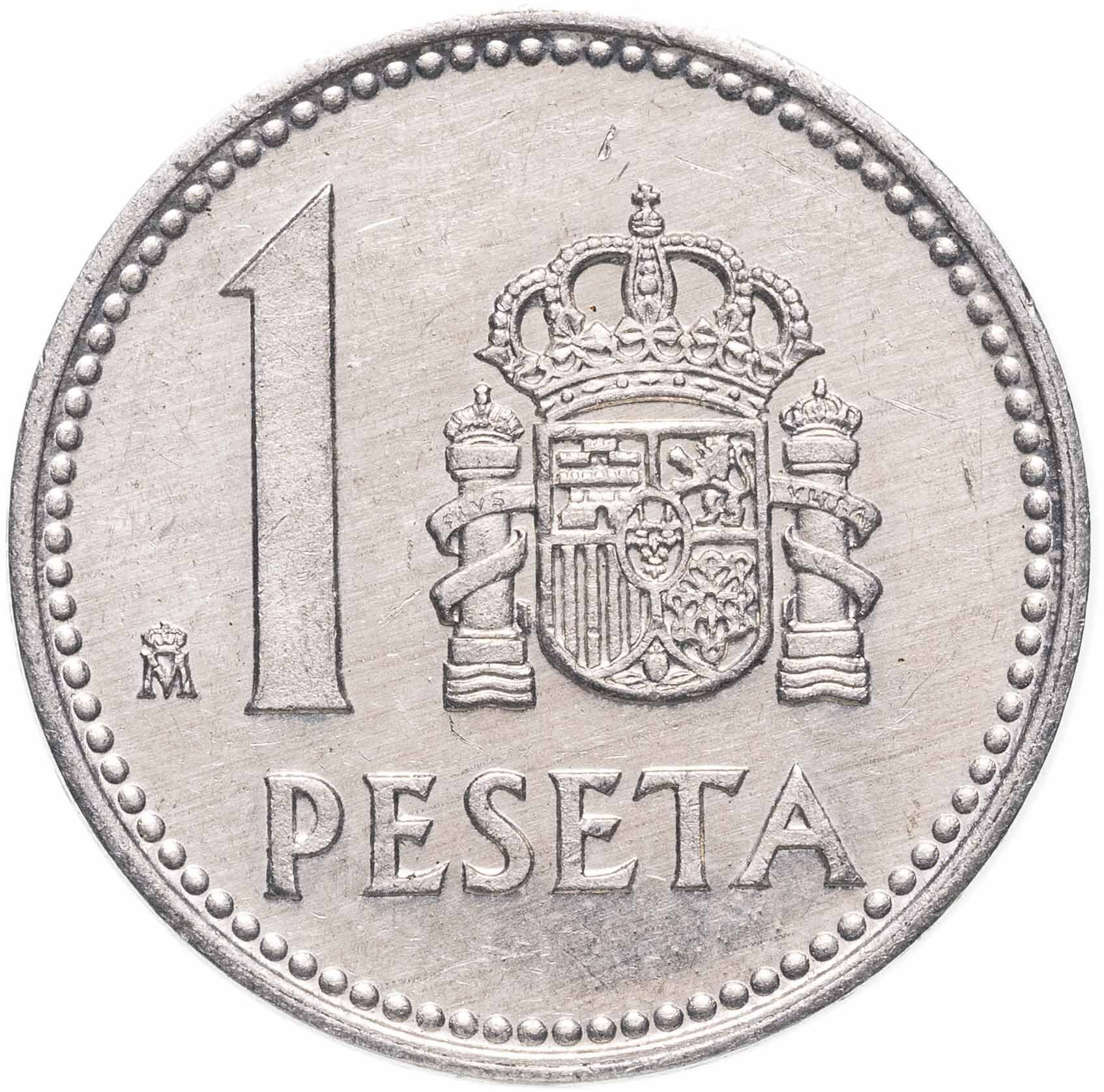 Испания 1 песета 1984, Алюминий, в сохранности XF-AU