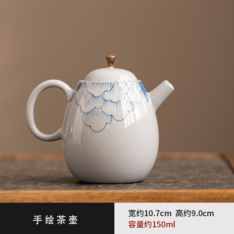 Ретро ручная роспись пион чайник домашний керамический чайник кунг-фу чайный сервиз с фильтром MXN ручная