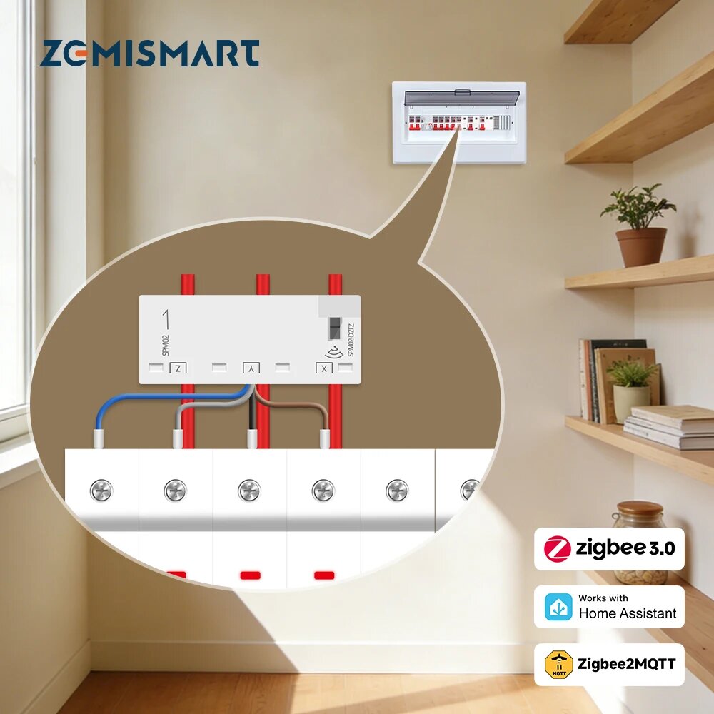 Zemismart Zigbee 3.0 Трёхфазный Энергомонитор 63A