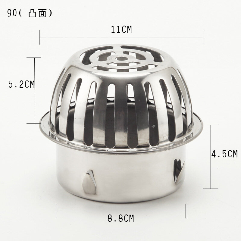 Нержавеющая сталь, круглый слив для пола, крышка сливного отверстия, карточный тип, большой слив, антизасорение, дренаж для дождевой воды на улице