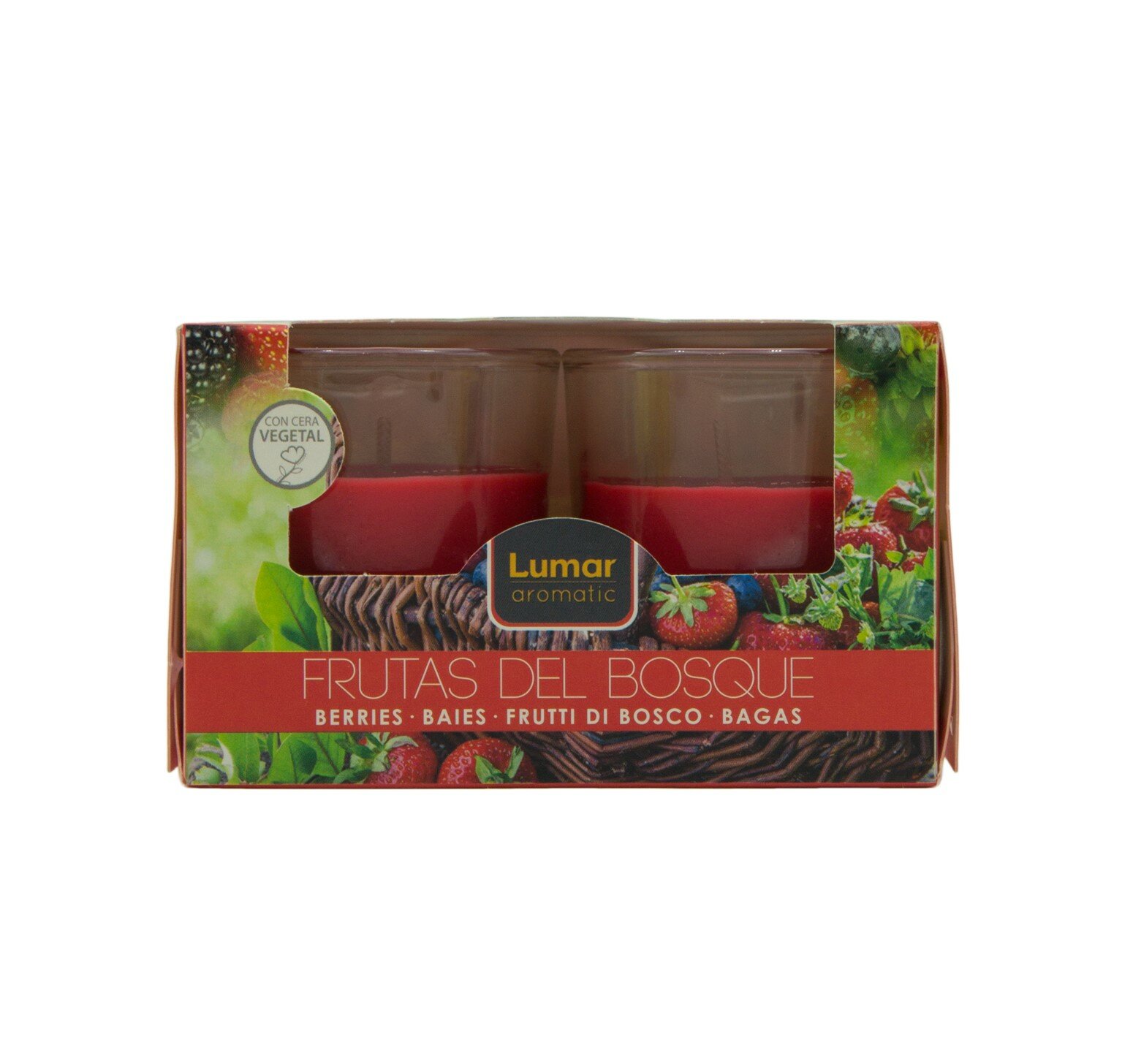 LUMAR Набор из двух арома-свечей Frutas del Bosque 2х57g