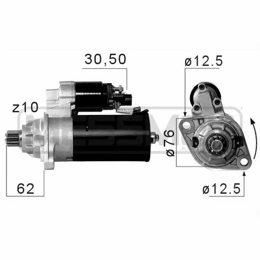 Стартер 12V 2,2kW от официального дистрибьютора, ERA, артикул 220661