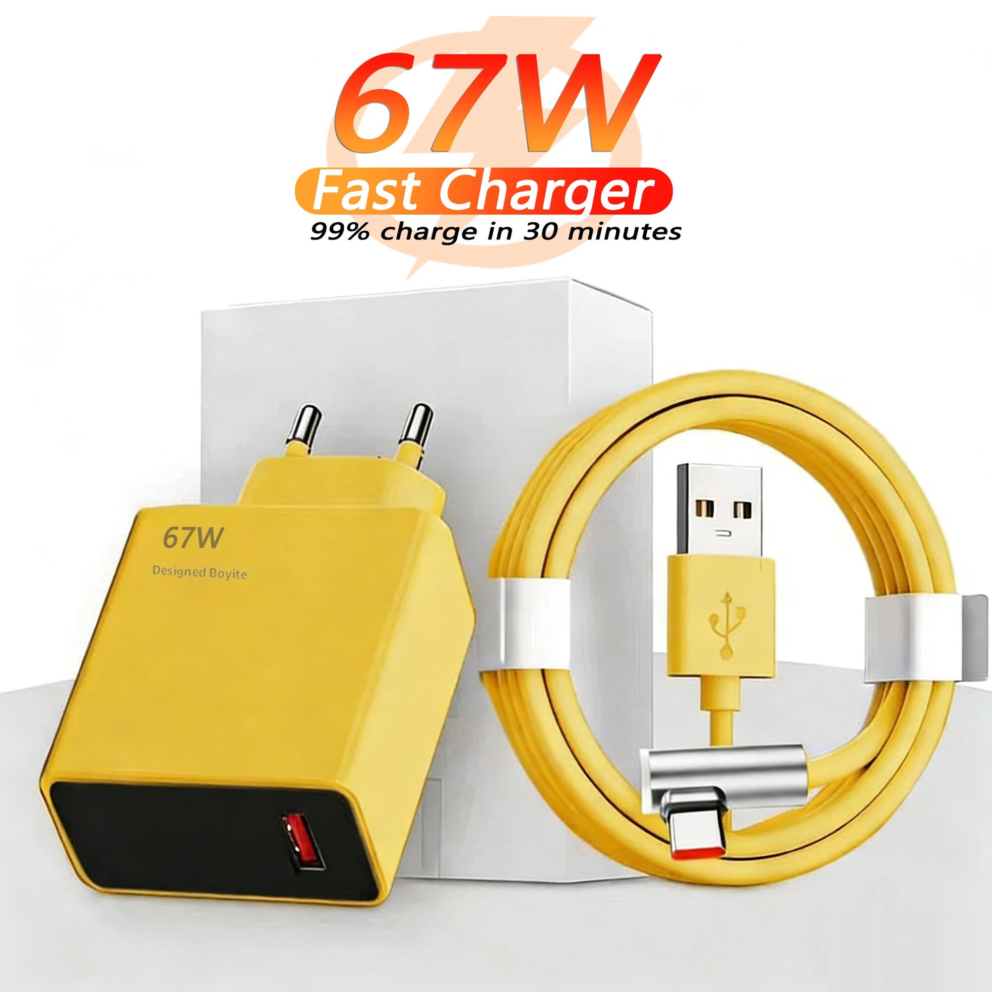 USB-зарядное Устройство 67 Вт Для Xiaomi 15 14 13 12 11 10 Ultra Redmi Note 12T 13 Pro Turbo С Кабелем Type-C