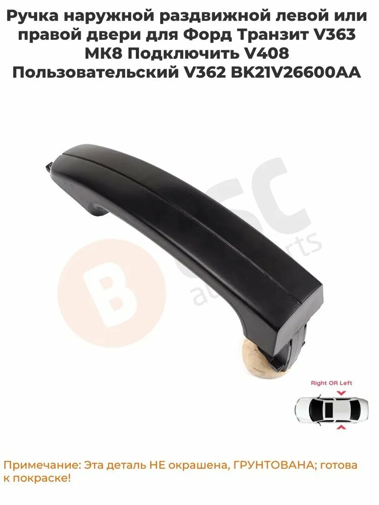 ESC AUTO PARTS Ручка дверная автомобильная, арт. EDP1266 Ручка наружной раздвижной левой или правой двери для Форд Транзит V363 МК8 Подключить V408 Пользовательский V362 BK21V26, 1 шт.