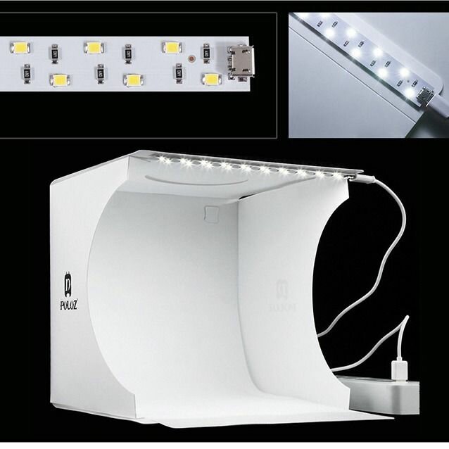 Портативная фотостудия, складная светодиодная лента, мобильный фотоаппарат, световой короб, маленькие фотоаксессуары, фоновая ткань, набор палаток