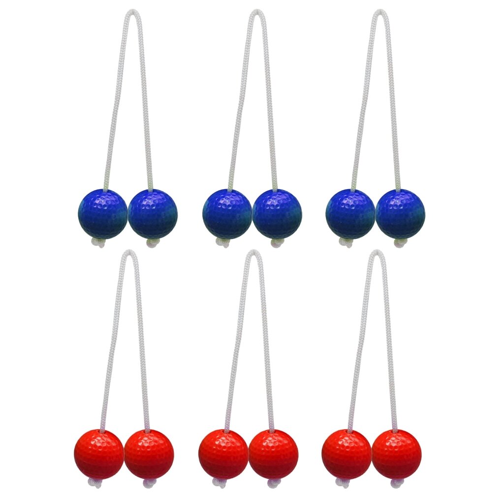 Набор из 6 шариков-стремянок, струнный шар-3 красных, 3 синих
