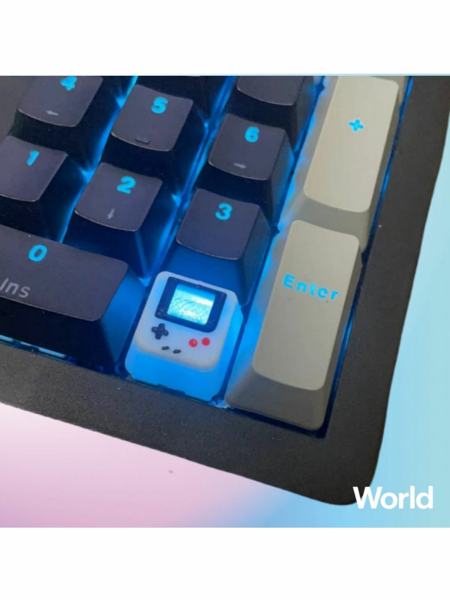 Кейкапы для механической клавиатуры: Кейкап Gameboy (1 шт.) + Светящийся тестер переключателей (1 шт.)