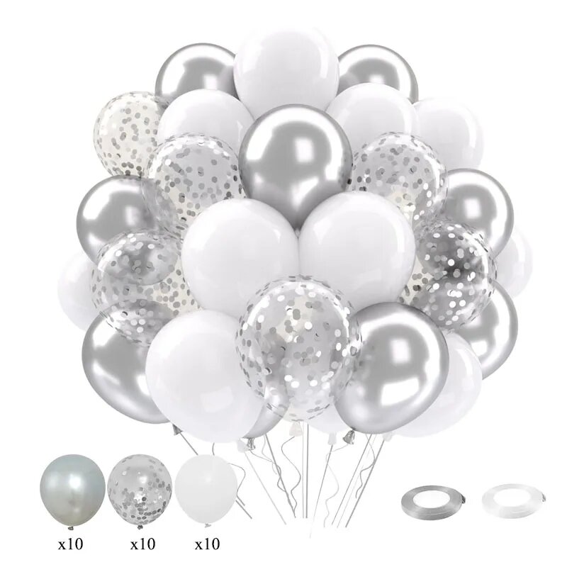 Прозрачные ретро шары CJMYCW для праздника Серебряный, Silver