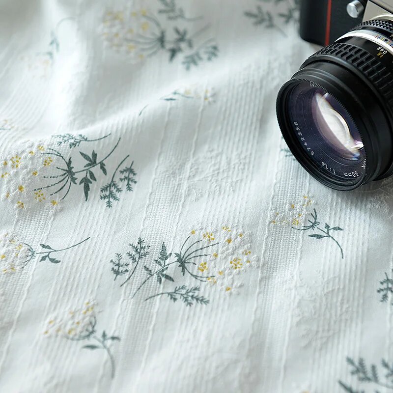 140x50 см чистый хлопок цветочный жаккард имитация вышивки ручная работа DIY ткань юбка детская одежда материал ткань для шитья