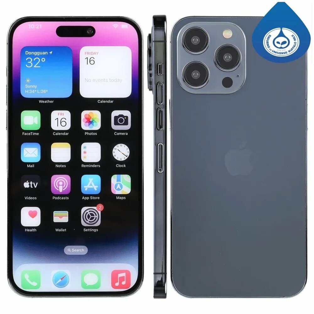 Подходит для моделей с цветным экраном iPhone 14 Pro Max 6.7 (цвет: темно - космический черный)