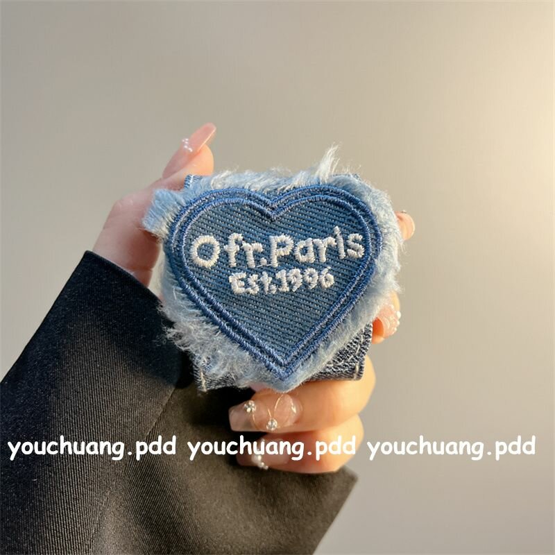 Японский и корейский джинсовый чехол в форме сердца для AirPods 4, защитный чехол для Bluetooth-наушников Apple Pro 2-го поколения, простой и оригинальный дизайн для 3-го поколения.